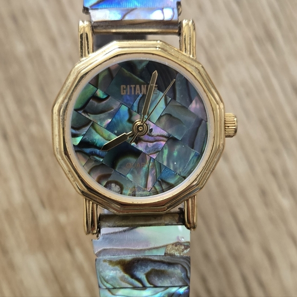 Gitano | Accessories | Vintage Mother Of Pearl Watch With Matching Band ...